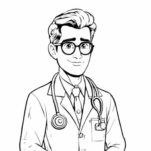 Download Detailed Drawing of Adult Male Doctor Coloring pages Online ...