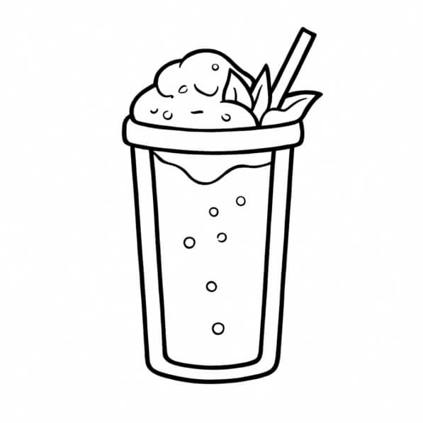 Download Black and White Iced Coffee with Straw Coloring pages Online ...
