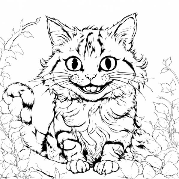 Download Cat in Tree Coloring Page Coloring pages Online - Creative Fabrica
