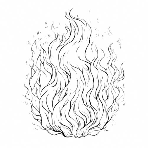 Download Black and White Drawing of Fire on Ground Coloring pages ...