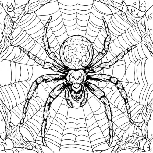 Download Black and White Spider Web Coloring Page Coloring pages Online ...