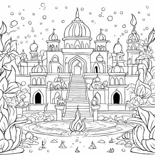 Download Indian Palace Coloring Page Coloring pages Online - Creative ...