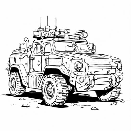 Download Armored Vehicle on Desert Terrain Coloring Page Coloring pages ...