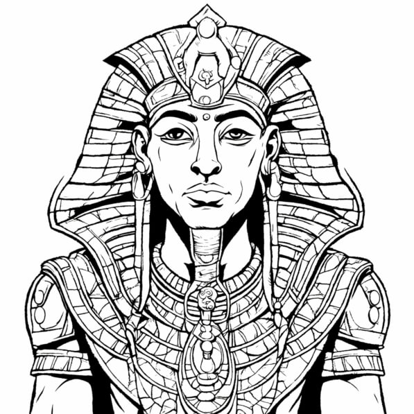 Download Educational Drawing: Egyptian Pharaoh with Tutankhamen's Head ...