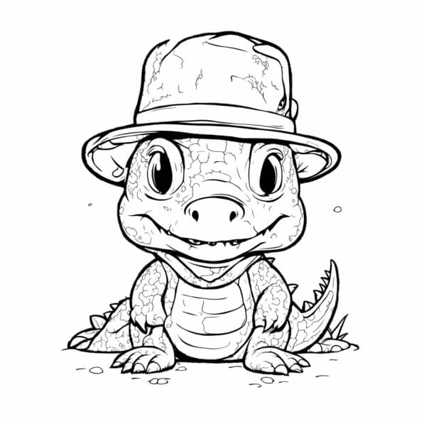 Descarga Página para colorear de caimán de dibujos animados Páginas ...