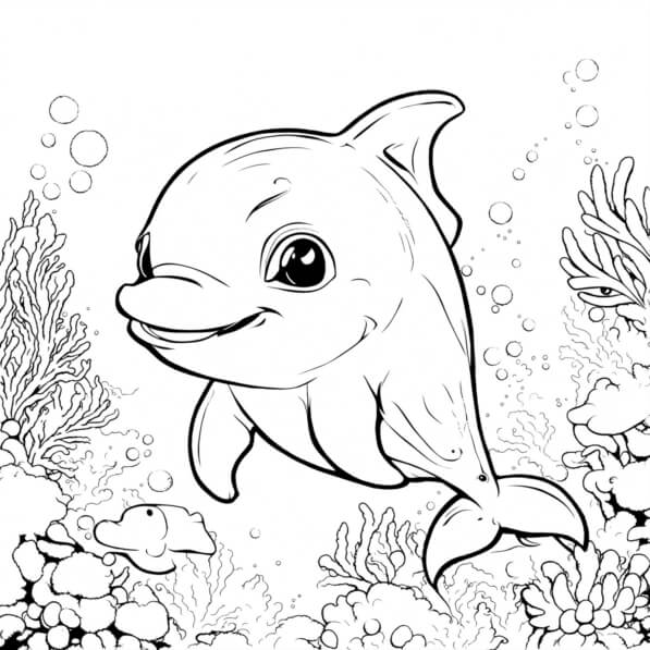 Download Dolphin Swimming in Ocean Coloring Pages Coloring pages Online ...