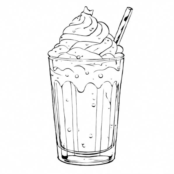 Download Black and White Ice Cream Shake Drawing Coloring pages Online ...