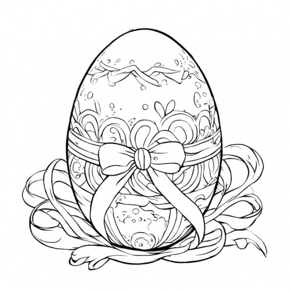 Download Colorful Easter Egg with Bow and Ribbon Coloring pages Online ...