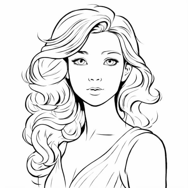 Download Black and White Woman Coloring Page Coloring pages Online ...