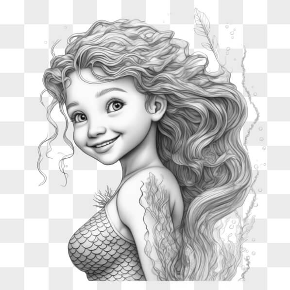 Download Black and White Drawing of the Little Mermaid Sketches Online ...