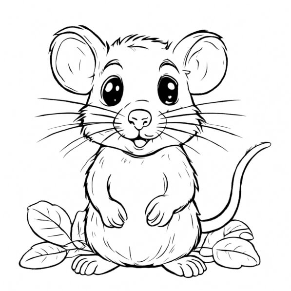 Download Cute Mouse Coloring Page Coloring pages Online - Creative Fabrica