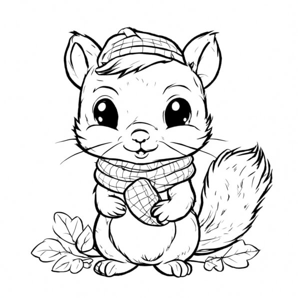 Download Winter Squirrel Coloring Page Coloring pages Online - Creative ...