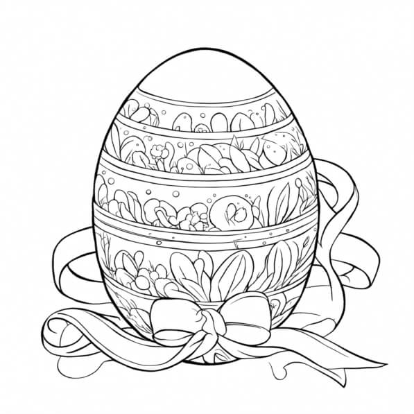 Descarga Huevo de Pascua Simple y Elegante con Cinta y Lazo Páginas ...