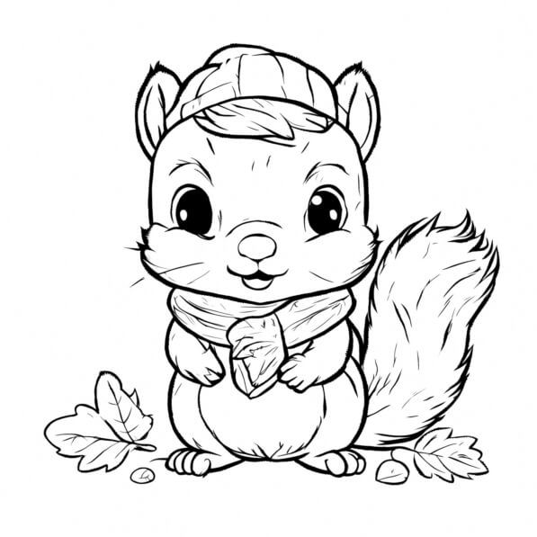 Download Autumn Squirrel Coloring Page Coloring pages Online - Creative ...