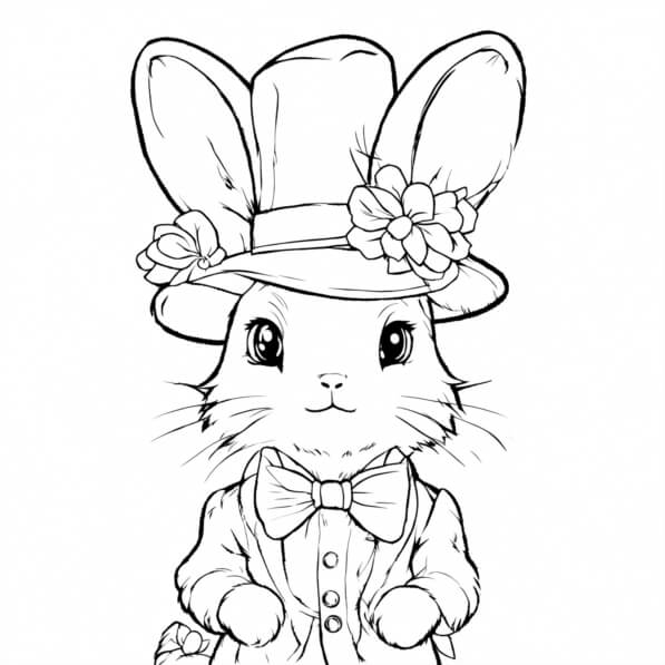 Download Whimsical Rabbit Coloring Page Coloring pages Online ...