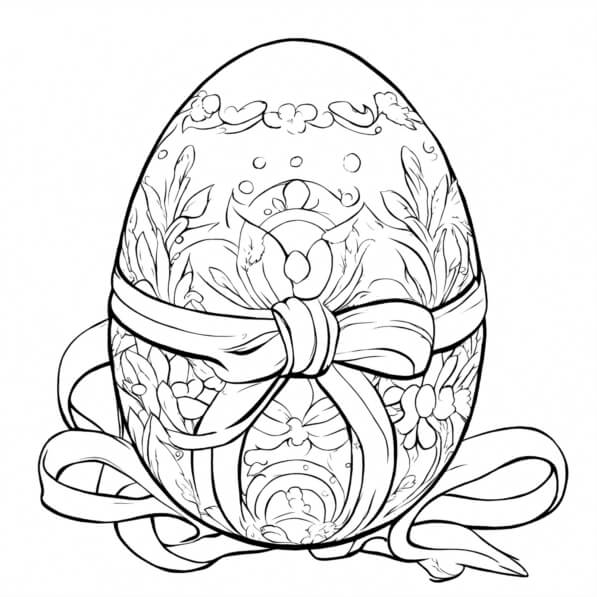 Download Coloring Page with Easter Egg, Ribbon, and Bow Coloring pages ...