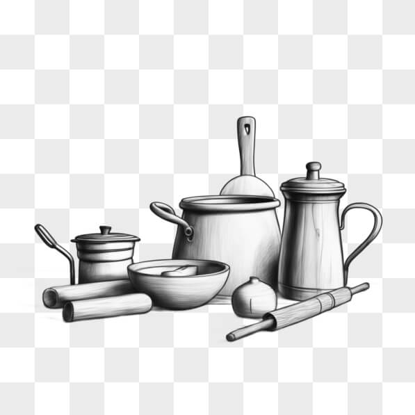 Télécharger Dessin d'ustensiles de cuisine Esquisses En Ligne ...