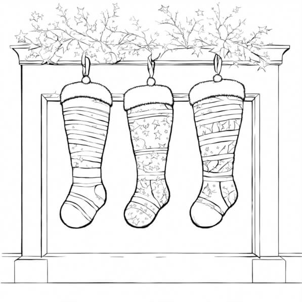 Download Christmas Stockings Coloring Page Coloring pages Online ...