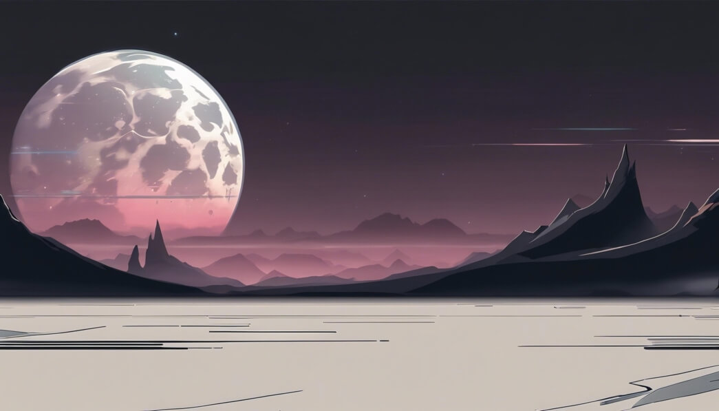 Baixe Paisagem Abstrata com Lua Rosa Backgrounds - Creative Fabrica