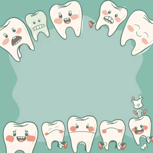Download Cartoon Teeth Frame for Oral Health Awareness Backgrounds ...
