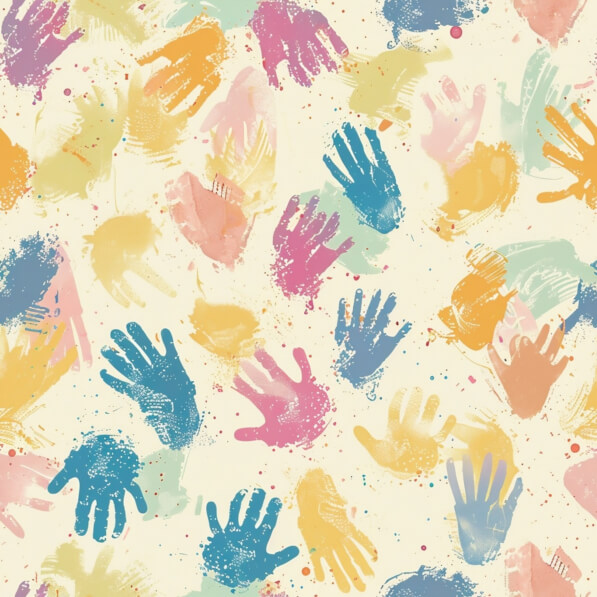 Download Colorful Handprint Pattern Patterns Online - Creative Fabrica