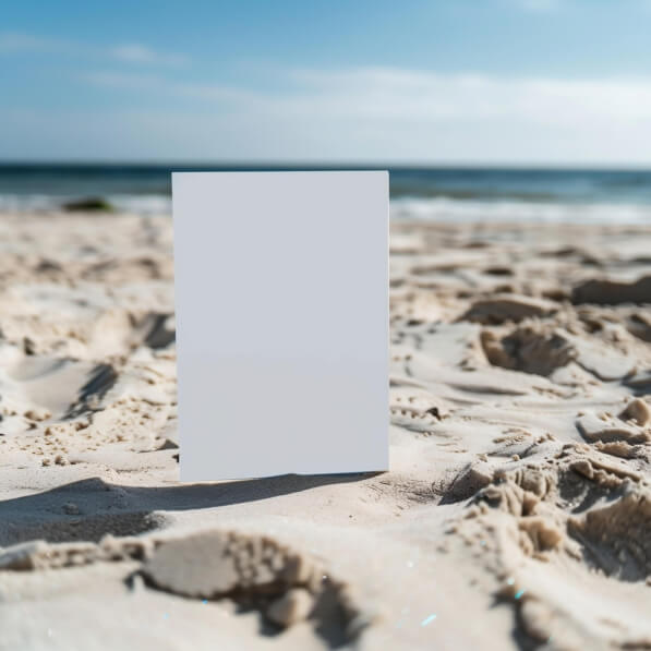 Download Blank White Board on Beach Near Ocean Mockups Online ...