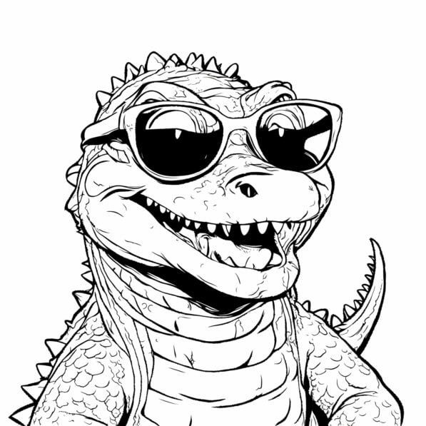 Download Alligator Wearing Sunglasses Coloring pages Online - Creative ...