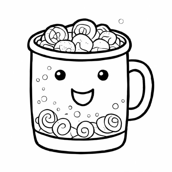 Download Mug with Hot Cocoa in Coloring Page Coloring pages Online ...