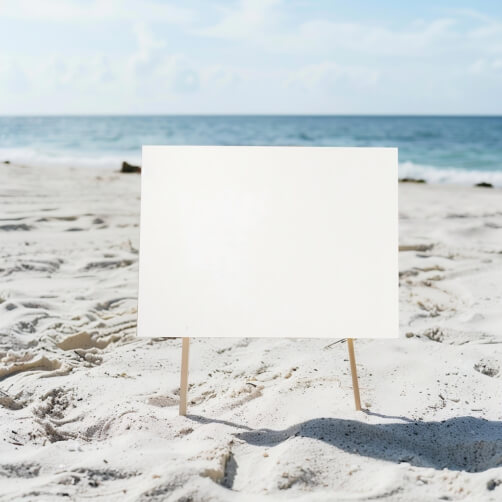 Download Blank White Board on Beach Near Ocean Mockups Online ...