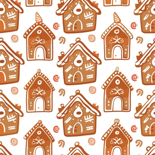 Download Gingerbread House Pattern on White Background Patterns Online ...
