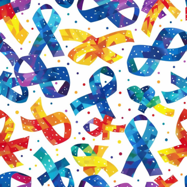 Download Colorful Ribbon Pattern for Autism Spectrum Disorder Awareness ...