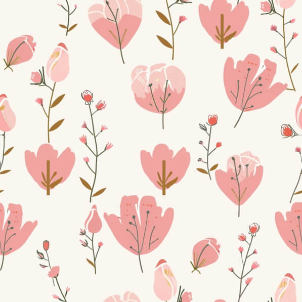 Descarga Patrón floral rosa con rosas, lirios y margaritas Patrones En ...