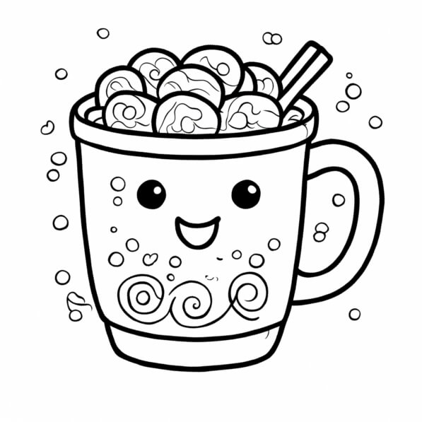 Download Cute Coffee Cup Coloring Page Coloring pages Online - Creative ...