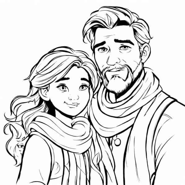 Download Heartwarming Black and White Drawing: Old Man and Young ...