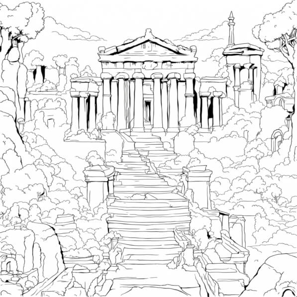 Download Ancient Greek Temple Coloring Page Coloring pages Online ...
