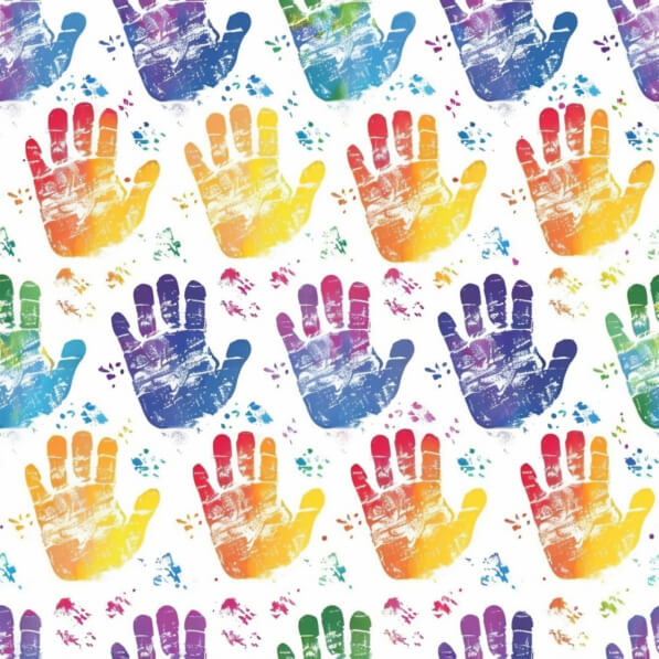 Download Colorful Handprint Pattern Patterns Online - Creative Fabrica