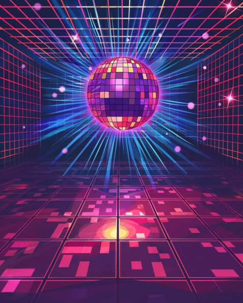 Download Disco Ball on Abstract Background with Neon Lights Backgrounds ...