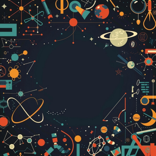 Download Colorful Background with Scientific Objects and Symbols ...