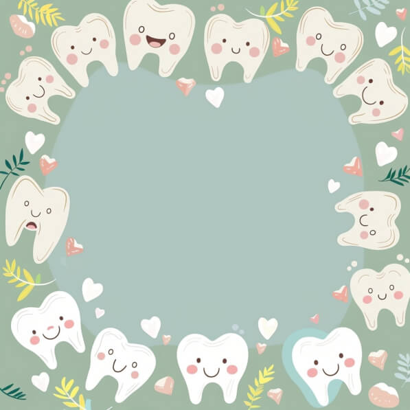 Download Cartoon Teeth Frame for Oral Health Awareness Backgrounds ...