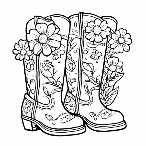 Download Cowboy Boots Coloring Pages Coloring pages Online - Creative ...