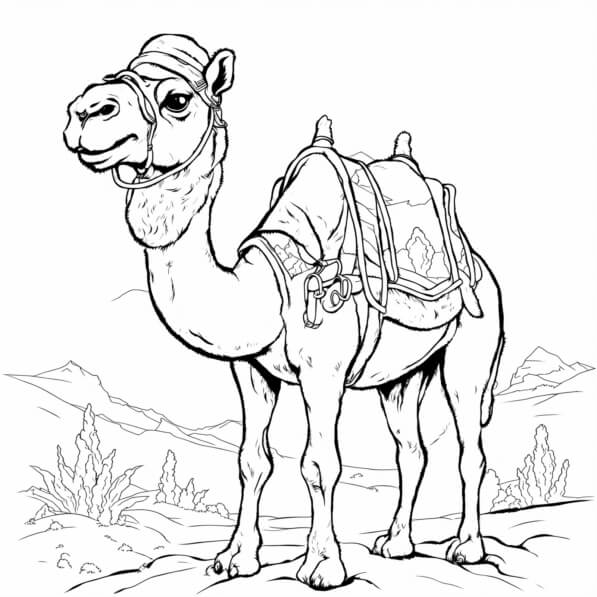 Download Camel in the Desert Coloring Page Coloring pages Online ...