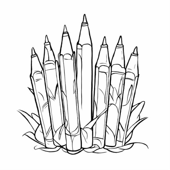 Descarga Lápices en Forma de Flor Páginas para colorear En Línea ...