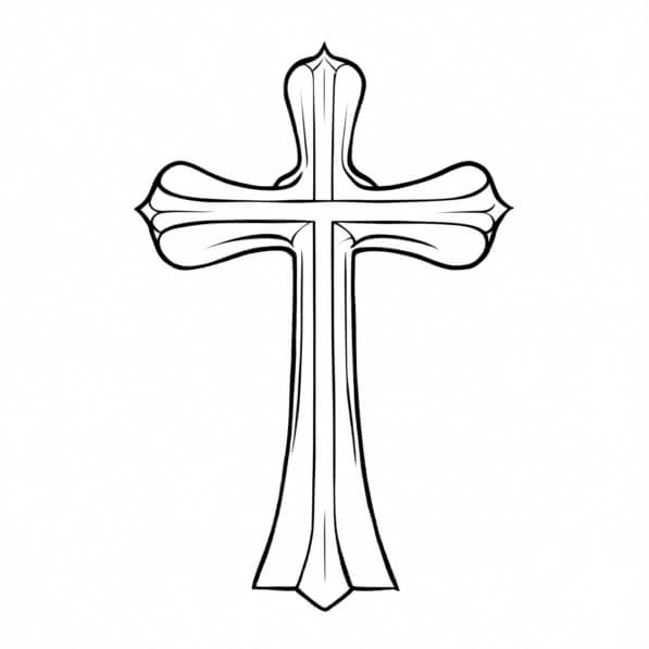 Download Simple and Elegant Black and White Cross Design Coloring pages ...