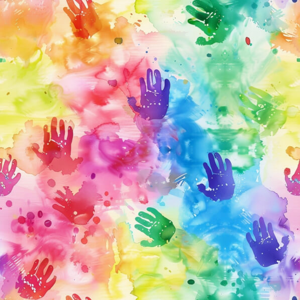 Download Colorful Handprint Background Patterns Online - Creative Fabrica