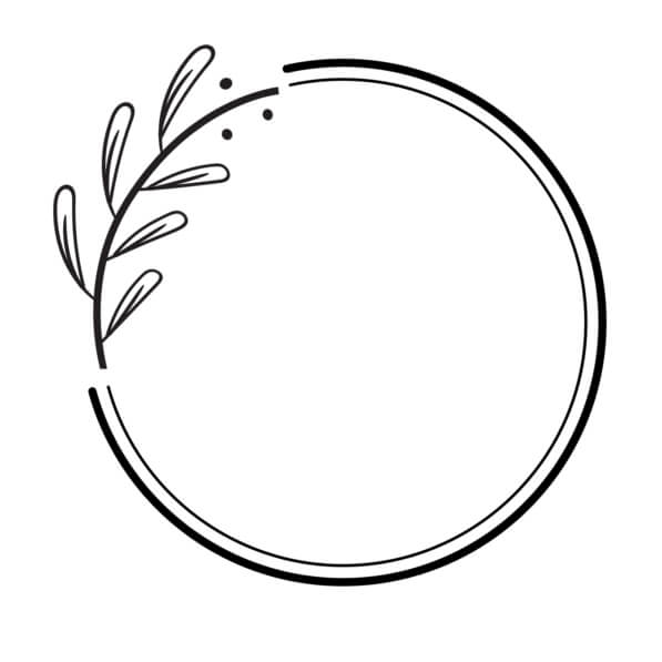 Télécharger Cadre rond noir et blanc avec illustration de branche d ...