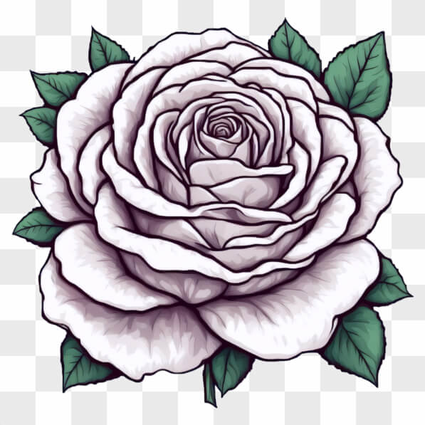 Download Elegant White Rose Decoration Cartoons Online - Creative Fabrica