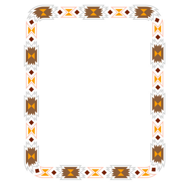 Baixe Moldura Marrom e Branca com Padrão Indiano Frames - Creative Fabrica