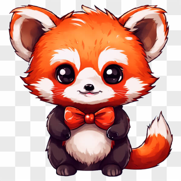 Download Kawaii Red Panda with Orange Bowtie Kawaii Online - Creative ...