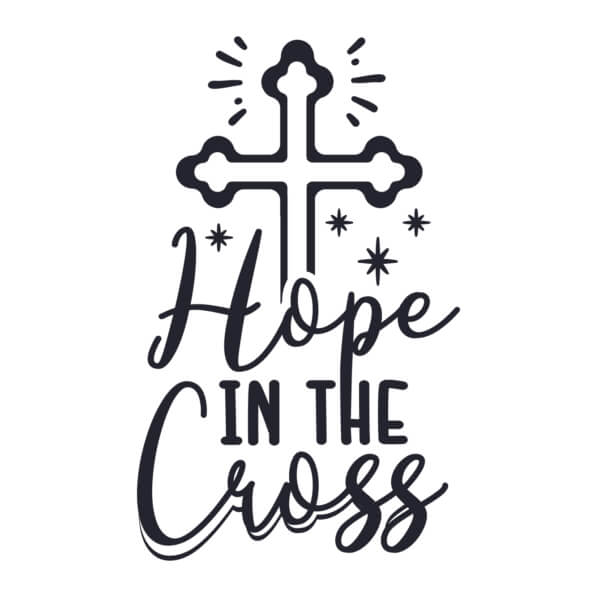 Download Cross with 'Hope' Lettering and Stars Design Quotes Online ...