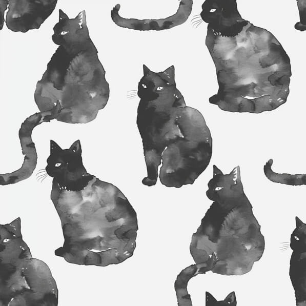 Download Seamless Black Cat Pattern Patterns Online - Creative Fabrica